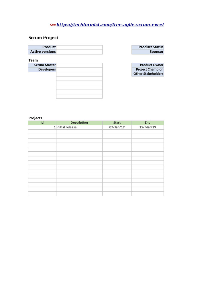 Scrum Project Template | PDF | Scrum (Software Development) | Agile Software Development