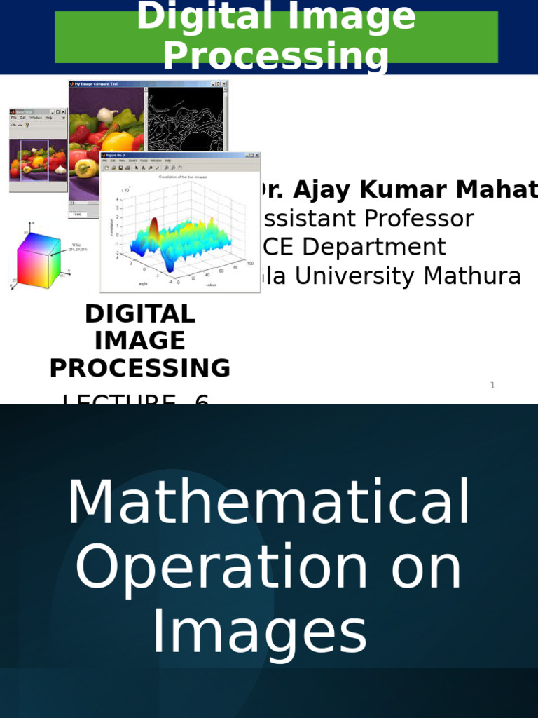 Lecture6 DIP July 2024 Arithmatical and Logical Operations | PDF