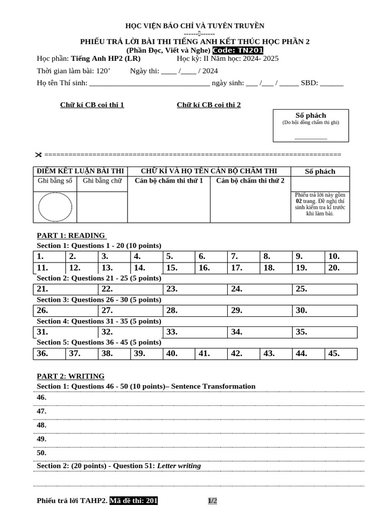 Ge2 Final Sample Answer Sheet | PDF