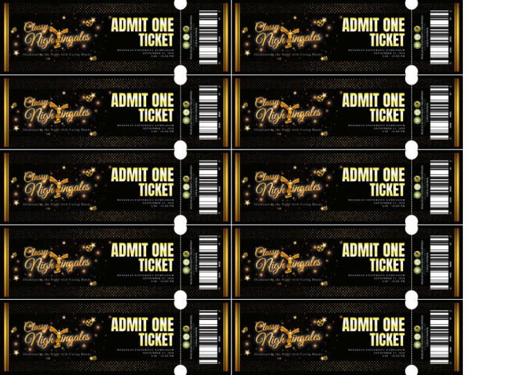Student Ticket A4 Template | PDF
