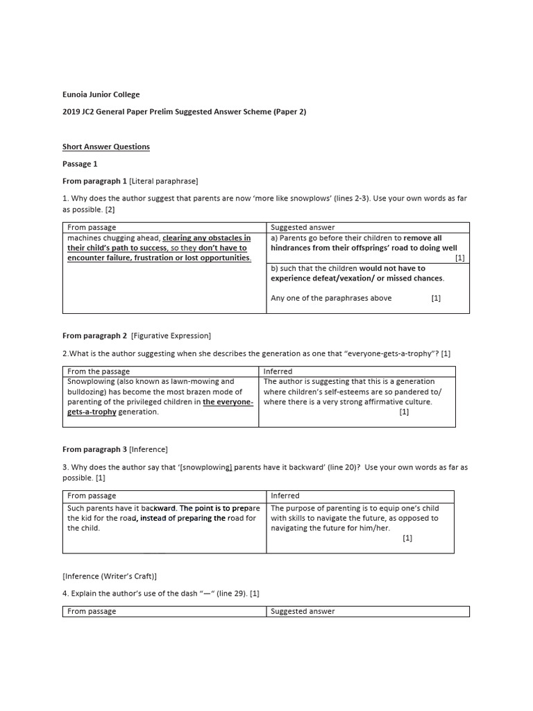 2019 JC2 H1 GP Prelim Eunoia Junior College Answer | PDF