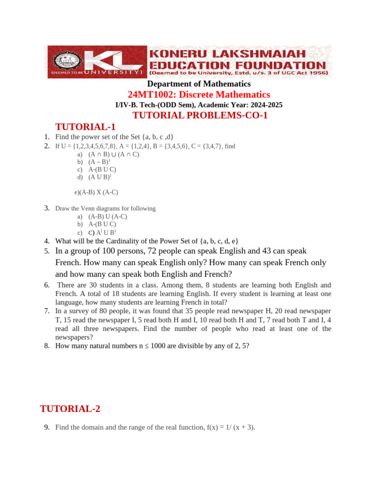 Co 1 Tutorials Pdf