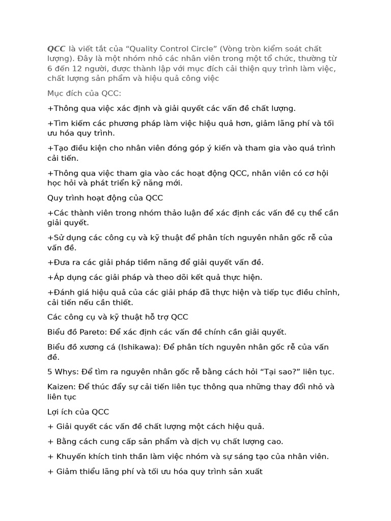 QCC Và SS 1 | PDF