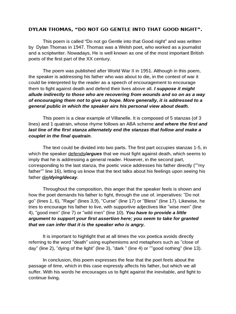 Lucía Infante Dylan Thomas | PDF