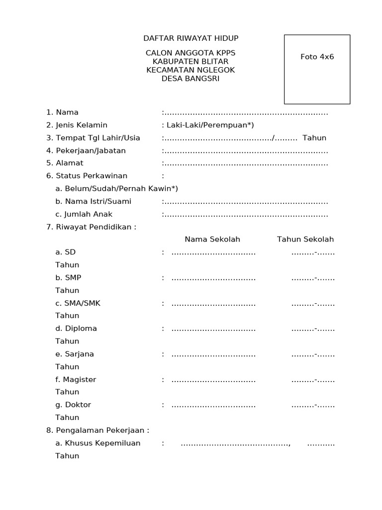 Kpps Kabupaten Desa Bangsri | PDF