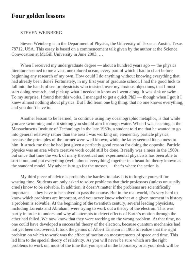 (Bản dịch) Four golden lessons | PDF