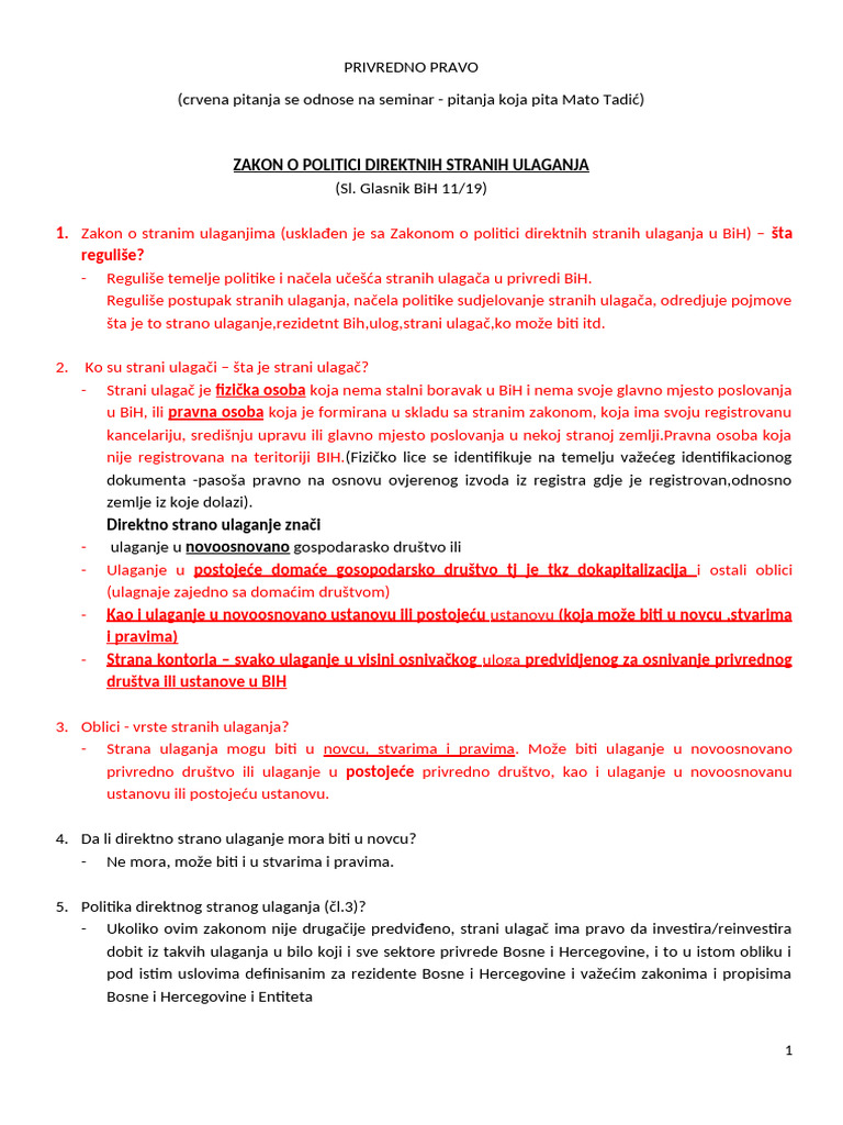 PRIVREDNO PRAVO Skripta | PDF