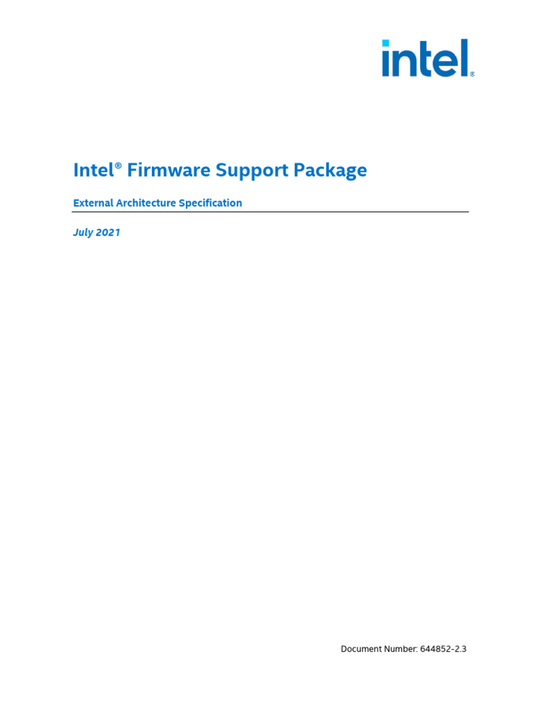 2.3 - Firmware Support Package External Architecture Specification | PDF