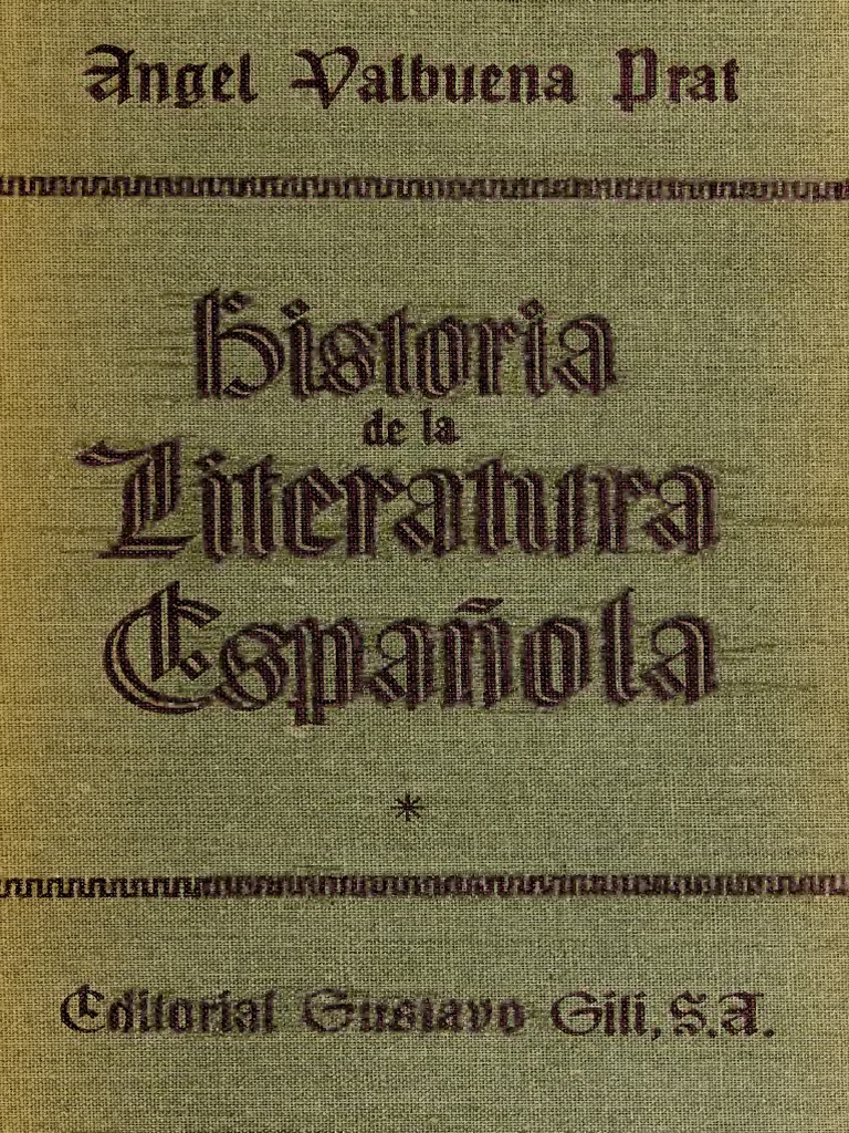 Historia de La Literatura Española V1 - Valbuena Prat, Angel | PDF