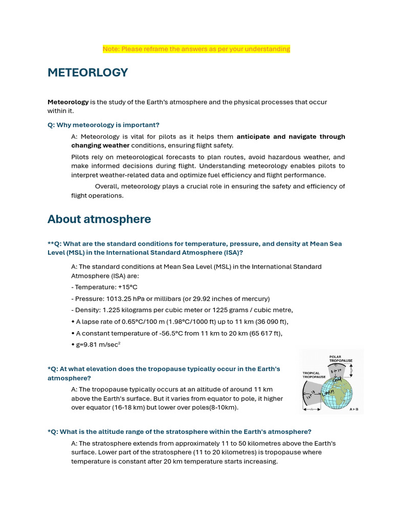 MET - Cadet Interview Self Study Notes - PDF | PDF | Fog | Atmosphere ...
