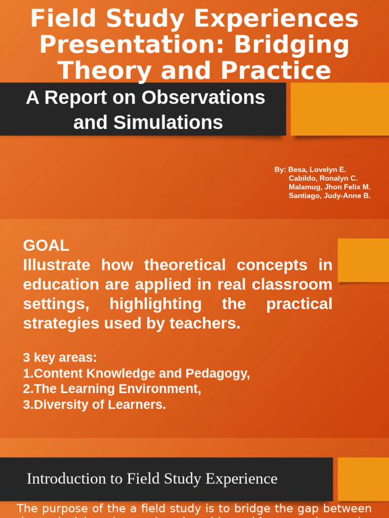 Field Study Experience Presentation | PDF Field Study Experience Presentation | PDF