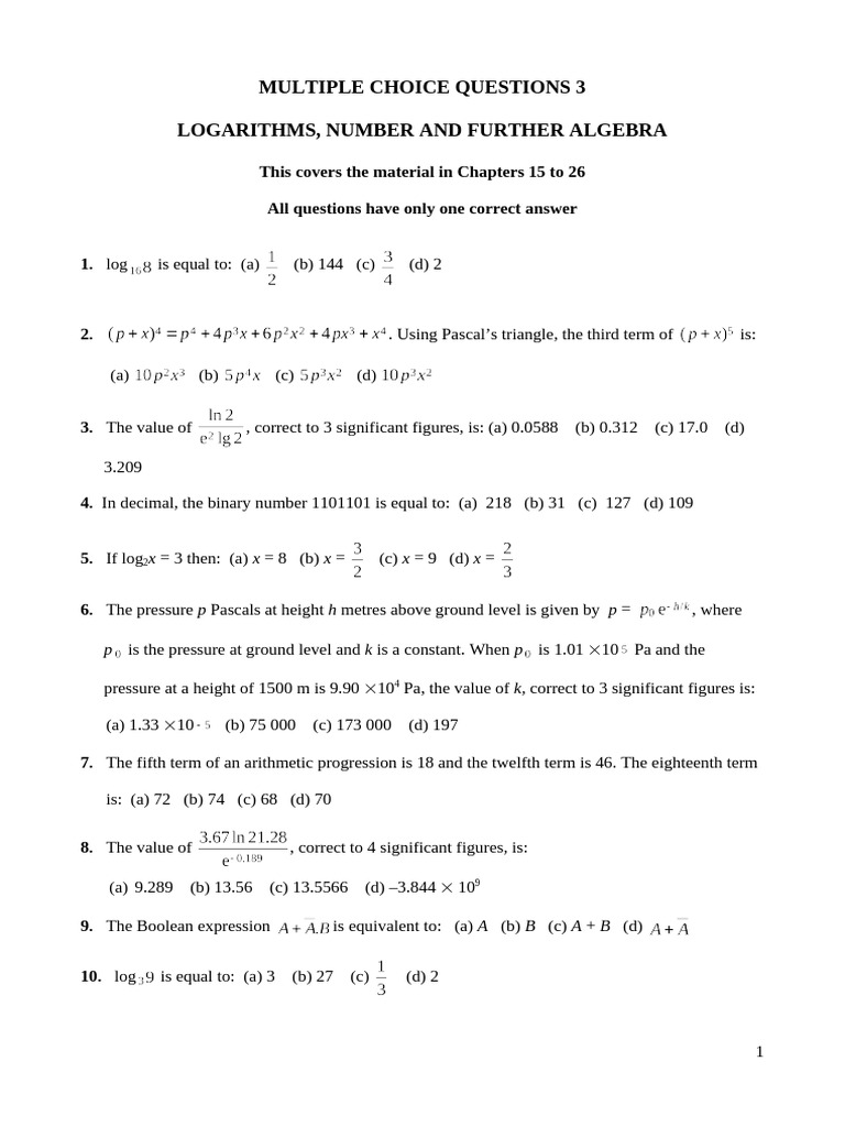 CEM Multi Choice 3 | PDF