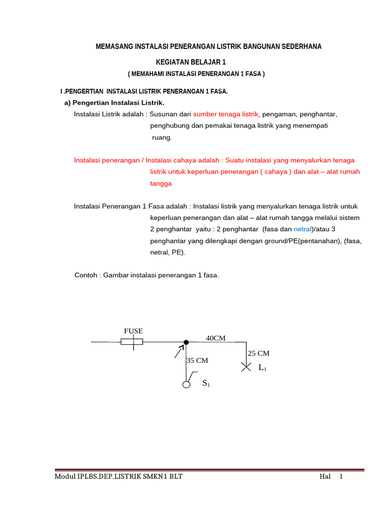 Modul Instalasi Penerangan Listrik | PDF Modul Instalasi Penerangan Listrik | PDF