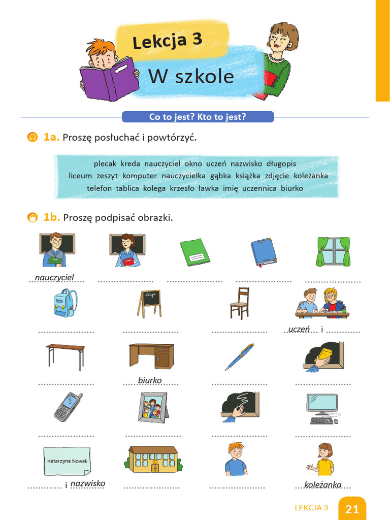 Klasa 5 Lekcja 3 Poziom A1 | PDF