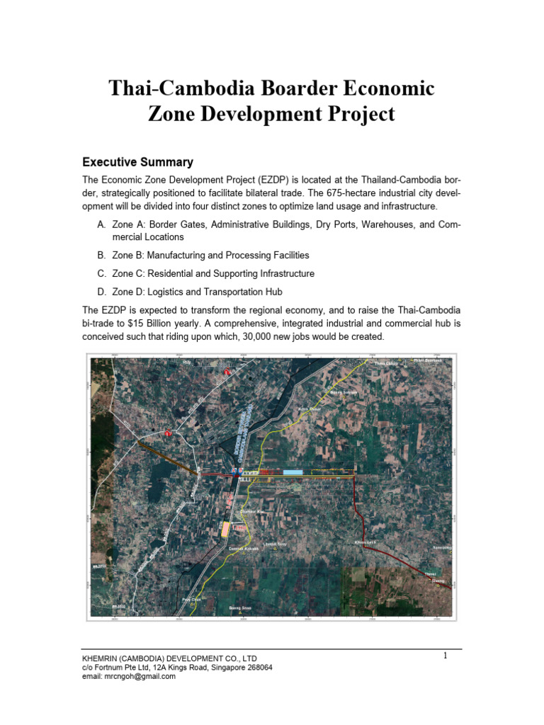 Thailand-Cambodia Economic Zone Project | PDF | Cambodia | Business
