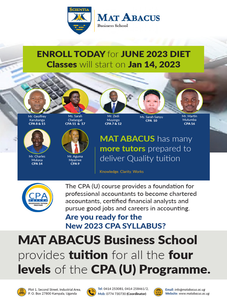 MAT ABACUS - CPA Information 2023 | PDF