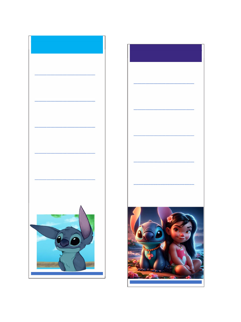 Marques Page Stitch A4 | PDF