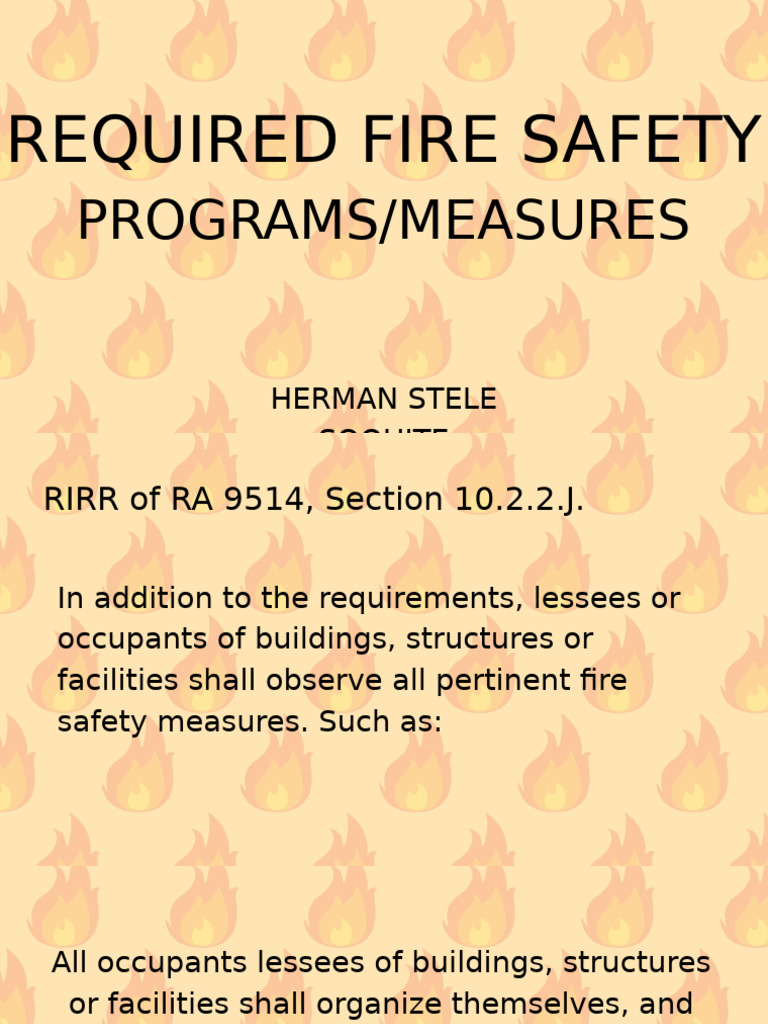 Required Fire Safety | PDF