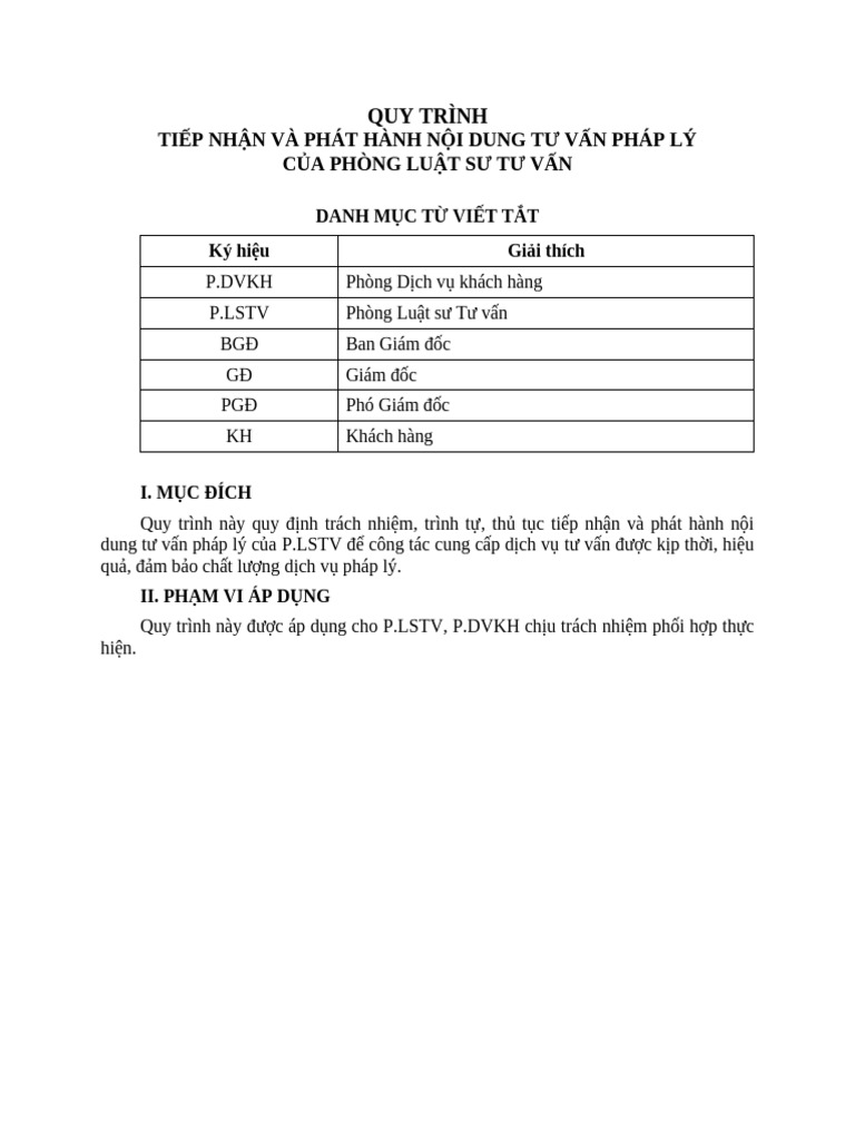 (23.08.24) Du Thao Quy Trinh Tiep Nhan - Phat Hanh Noi Dung Tu Van | PDF