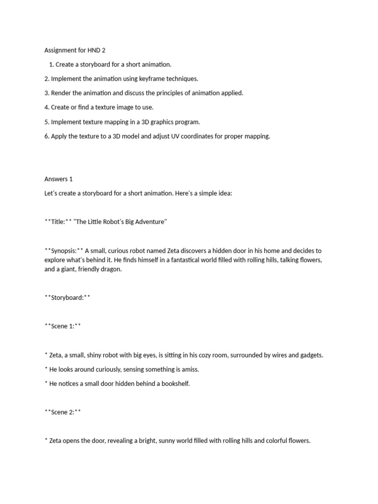 Assignment For HND 2 | PDF | 3 D Computer Graphics | Texture Mapping