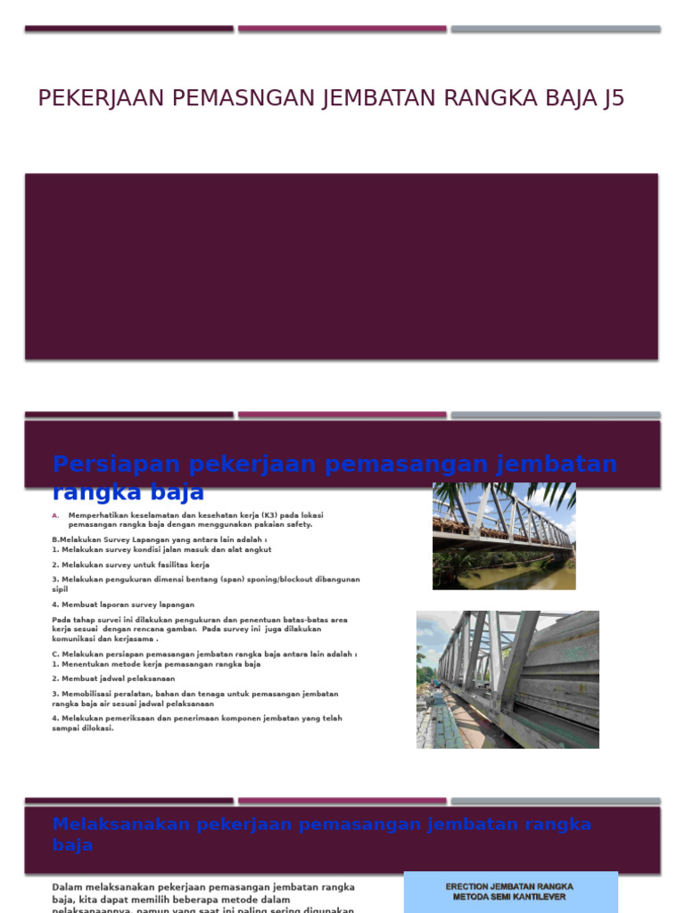 Pekerjaan Pemasngan Jembatan Rangka Baja J5 | PDF