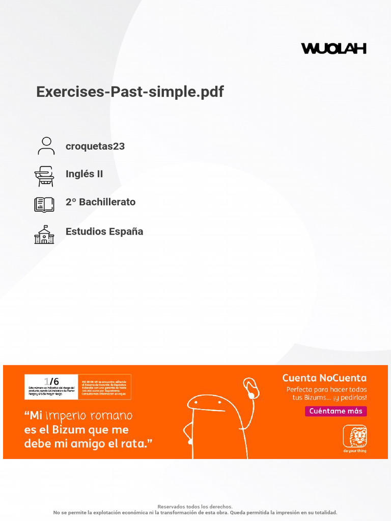Exercises Past Simple | PDF