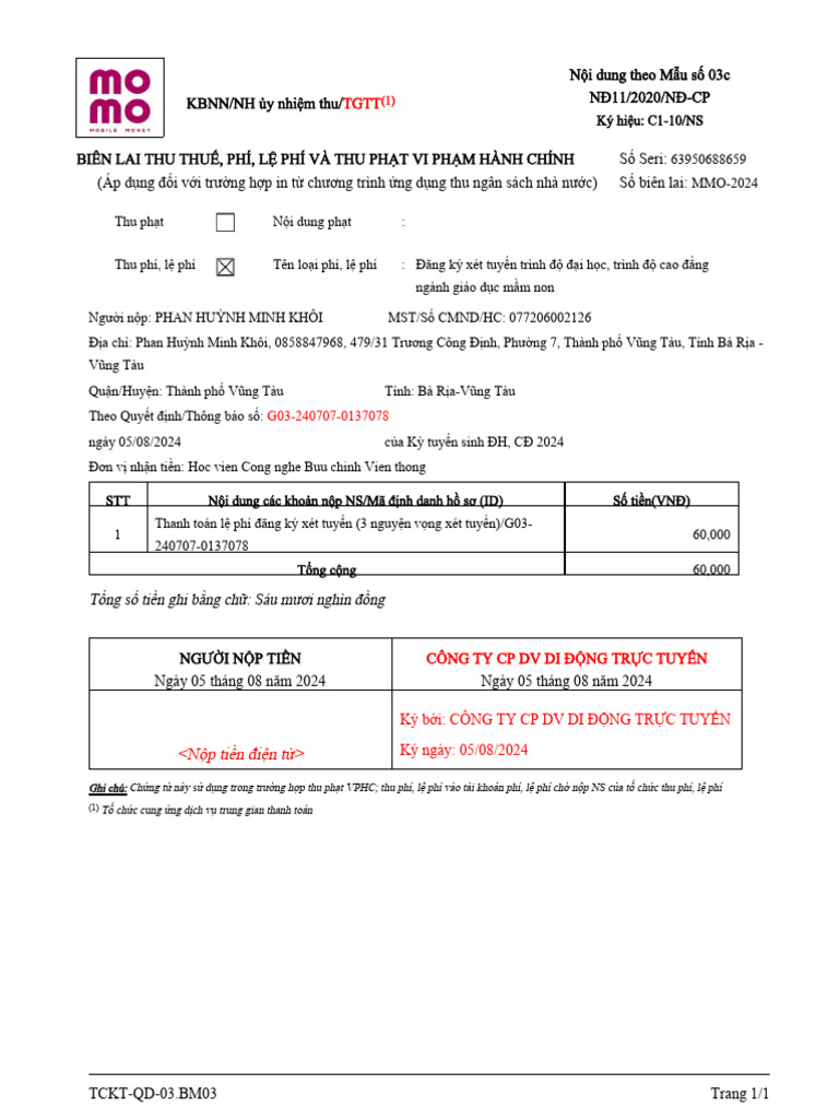 Biên Lai Phương TH C 5 | PDF