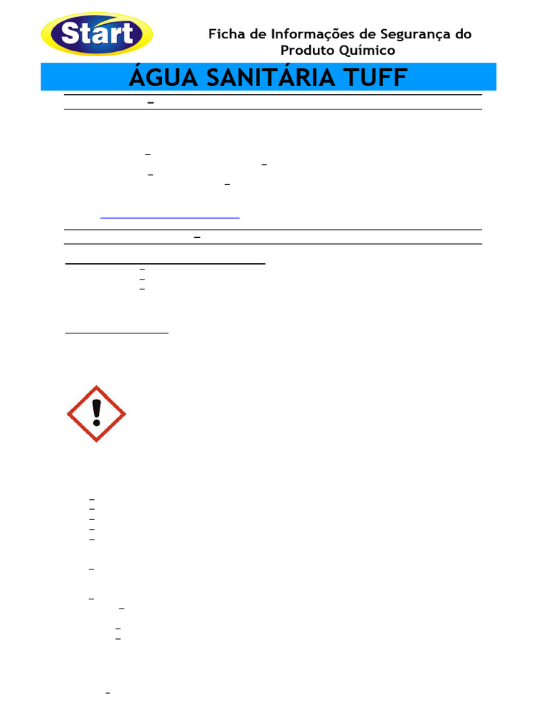 FISPQ - Água Sanitária TUFF | PDF
