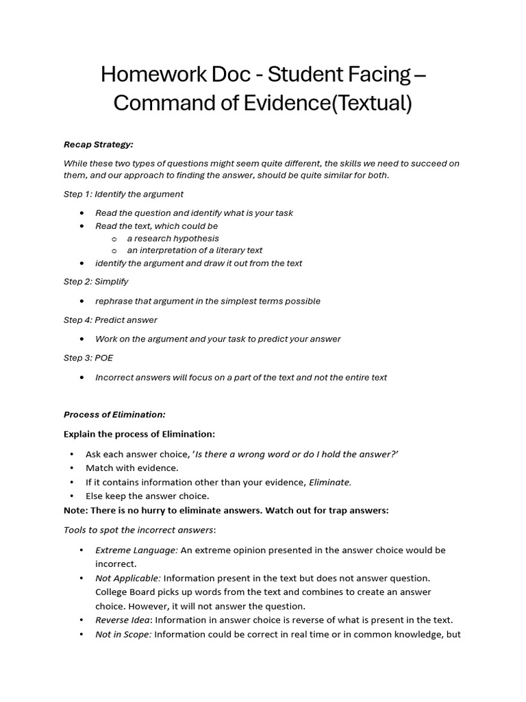 Command of Evidence (SAT Digital Prepare) | PDF