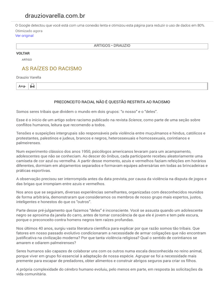 As Raízes Do Racismo | PDF