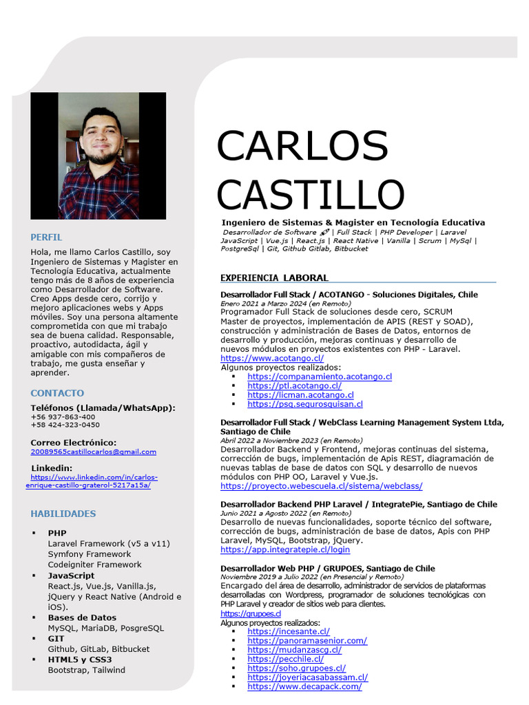 CV Carlos Enrique Castillo Graterol 20241715001158 | PDF