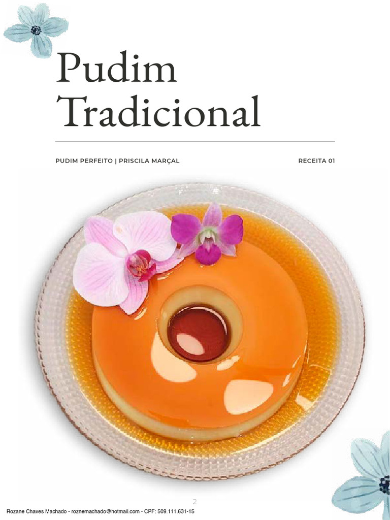 Pudim Perfeito de Priscila Marçal | PDF | Gastronomia, comida e vinho