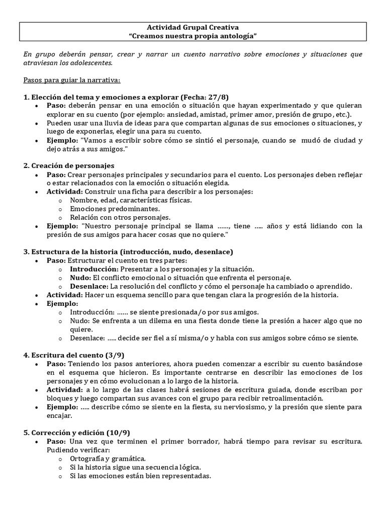 Actividad Grupal Creativa | PDF