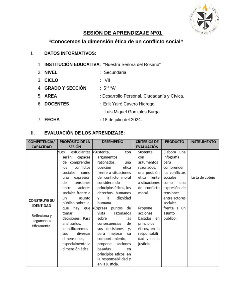 SESION DPCC - Conflicto Social | PDF
