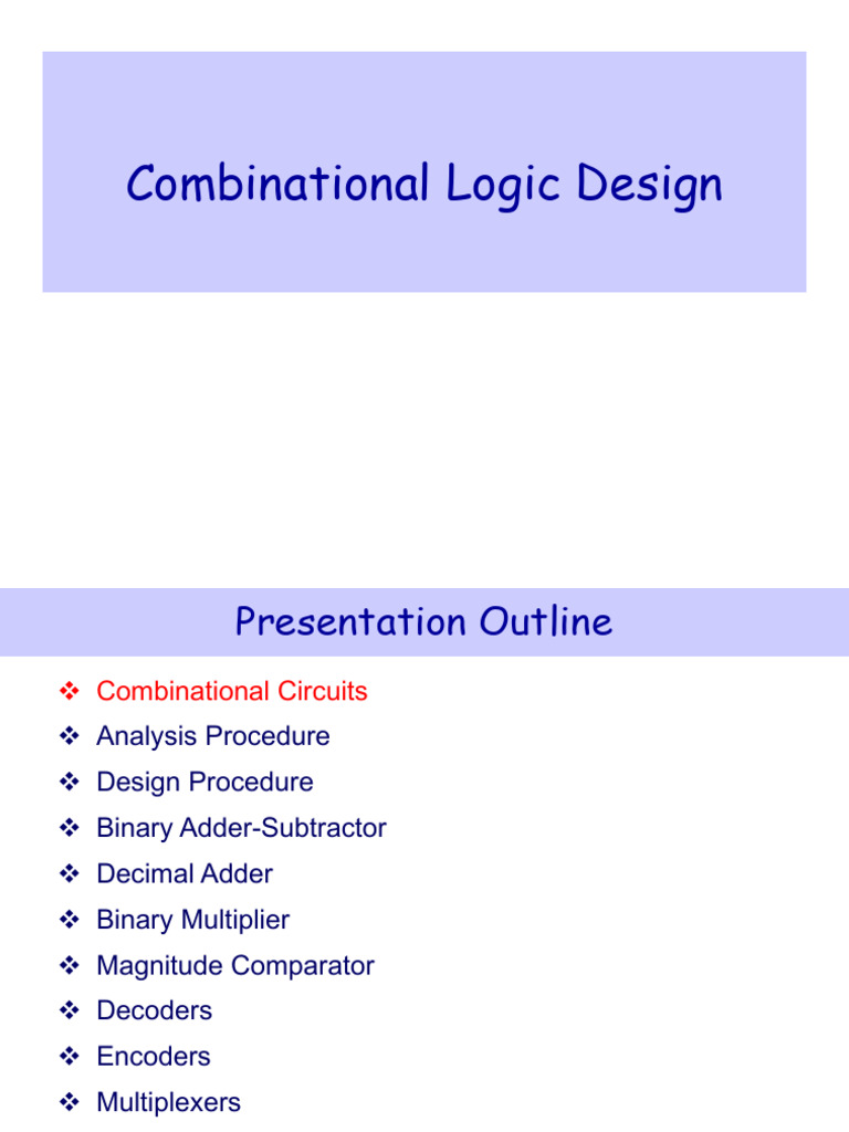 Ch4 - Combinational Logic Design | PDF