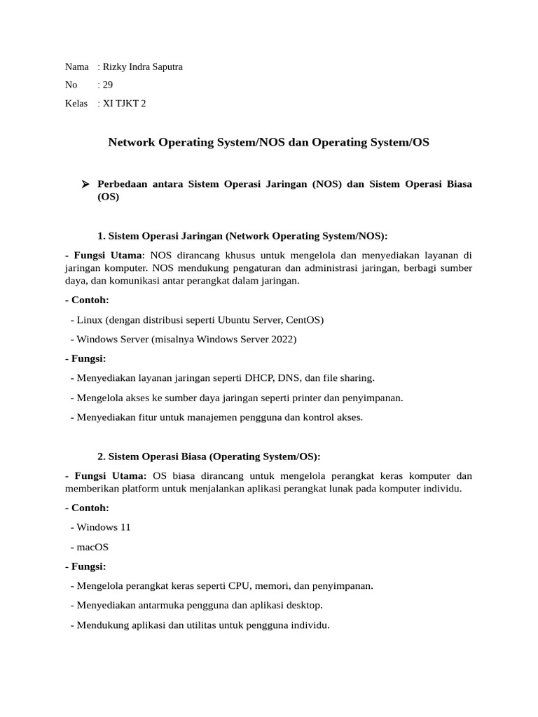 Tugas ASJ Konsep Dasar (Rizky Indra Saputra 29 XI TJKT 2) | PDF