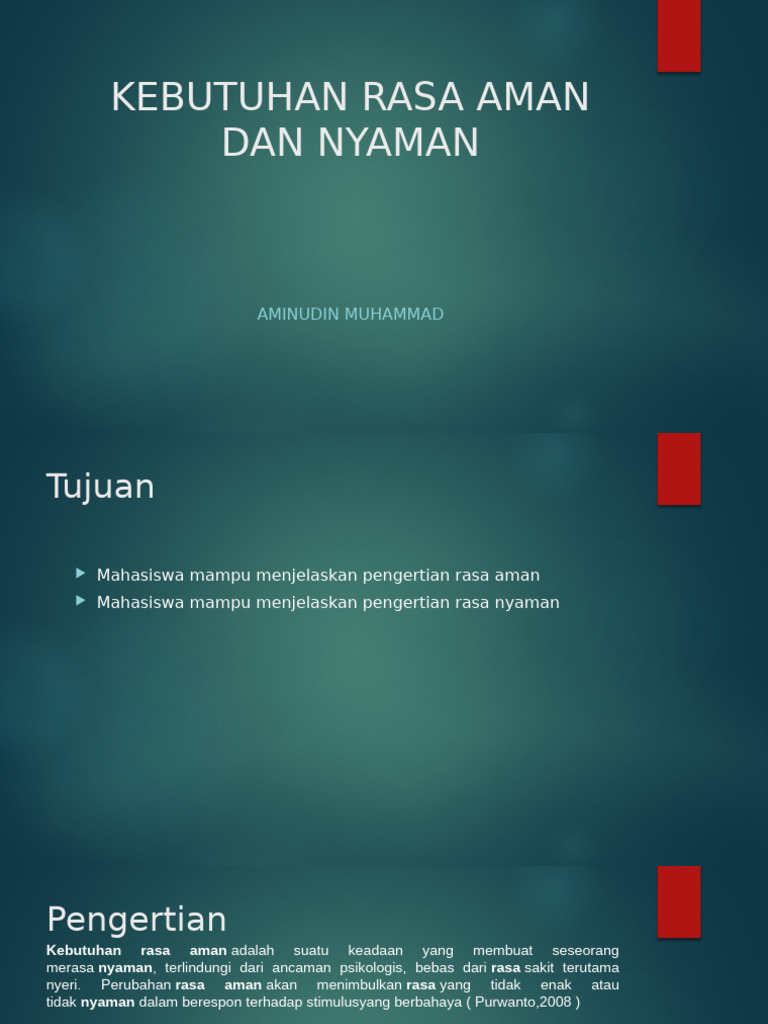 Kebutuhan Rasa Aman Dan Nyaman | PDF