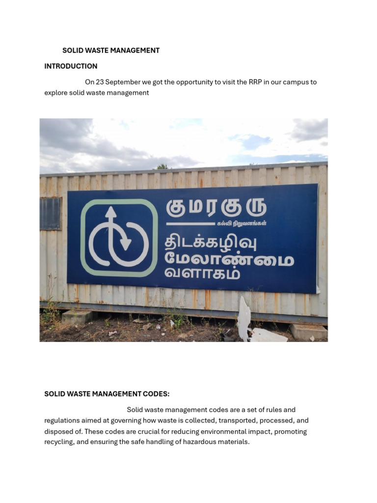Solid Waste Management | PDF | Waste | Self-Improvement