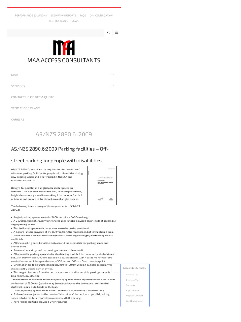 AS:NZS 2890.6-2009 - MAA Access Consultants | PDF