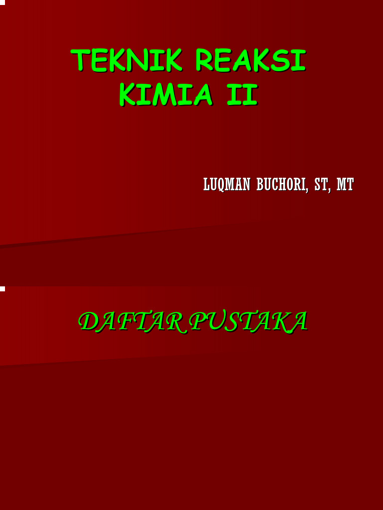 Teknik Reaksi Kimia II | PDF