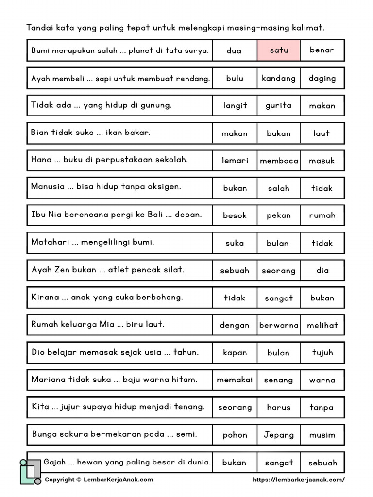 Literasi - Melengkapi Kata | PDF