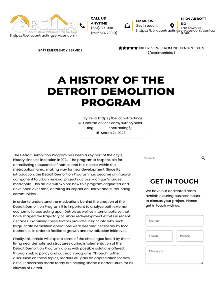A History of The Detroit Demolition Program - Bella Contracting ...