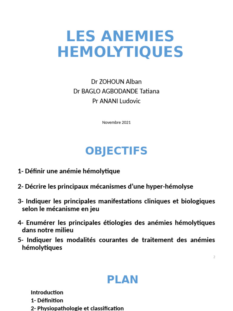Anémies Hémolytiques | PDF