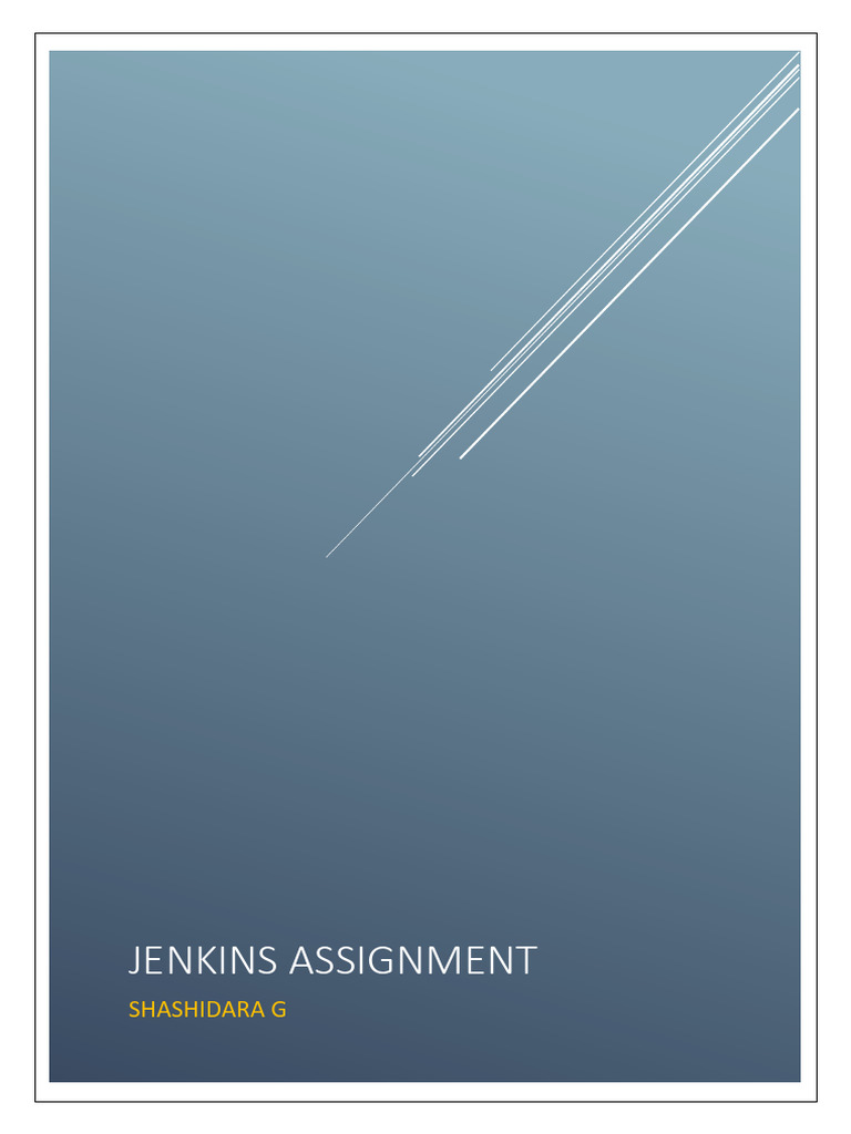 Jenkins Assignment Shashidara G | PDF