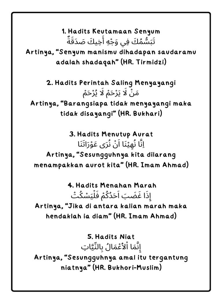 Modul Hadist Kelas 4 | PDF