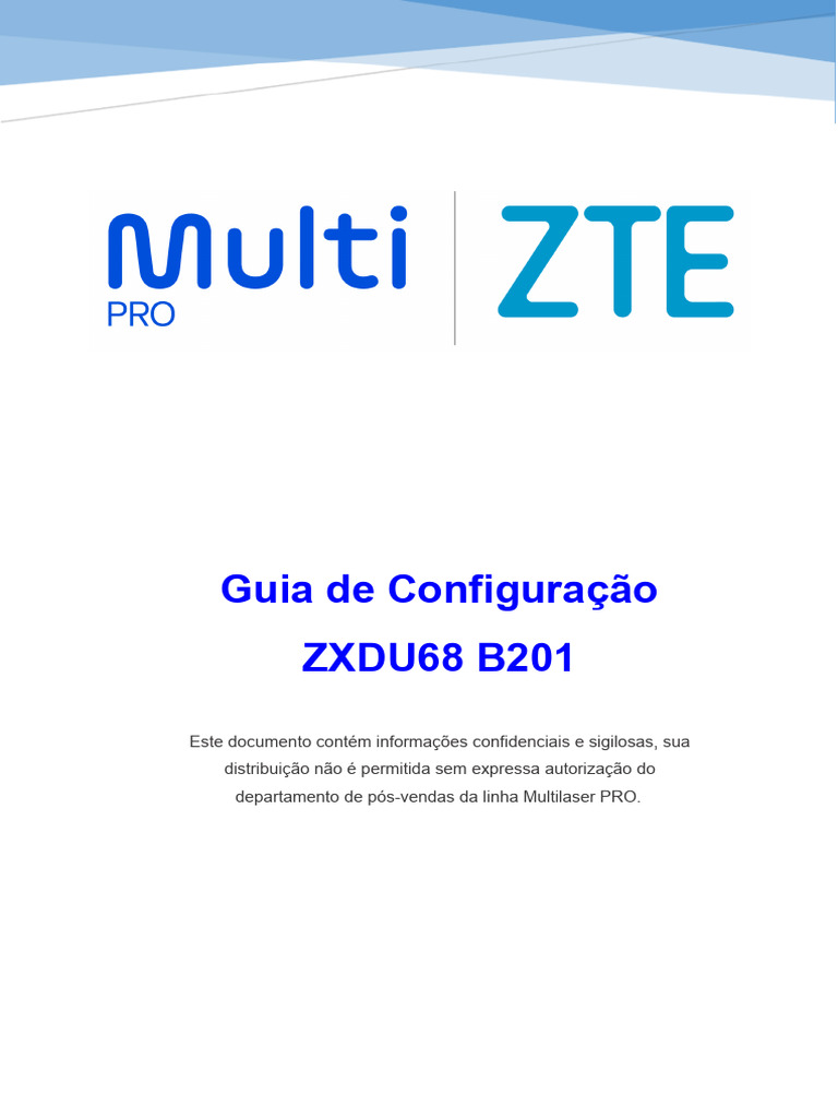 Guia de Configuracao Zxdu68 b201 | PDF
