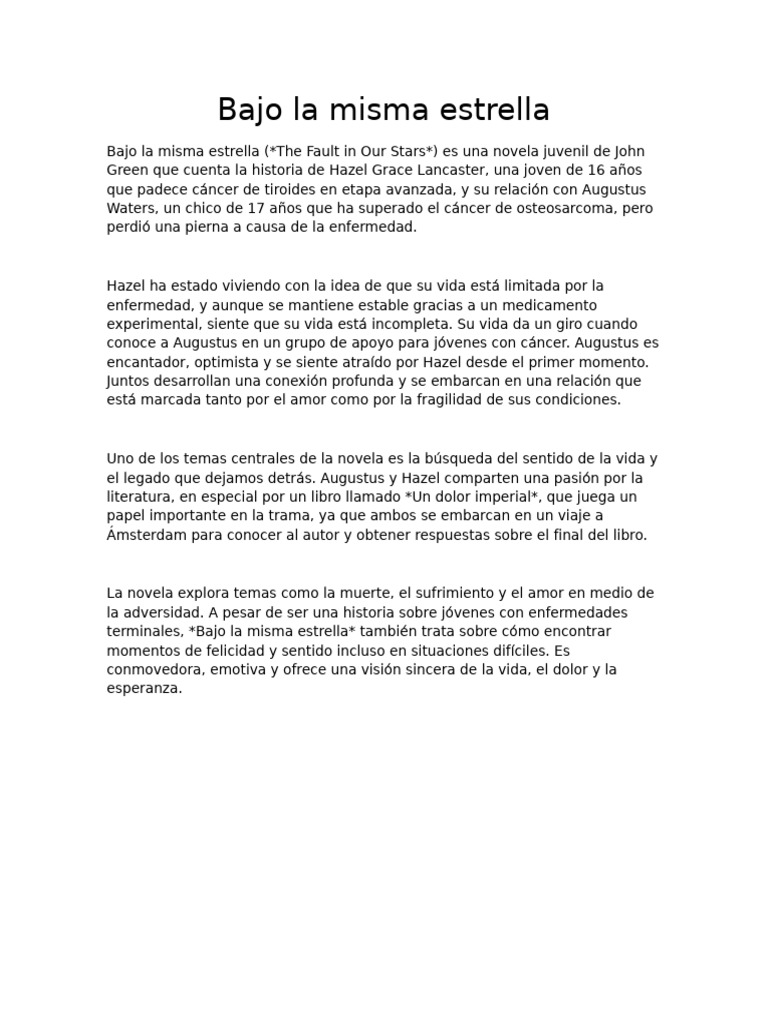 Bajo La Misma Estrella | PDF | Clásicos