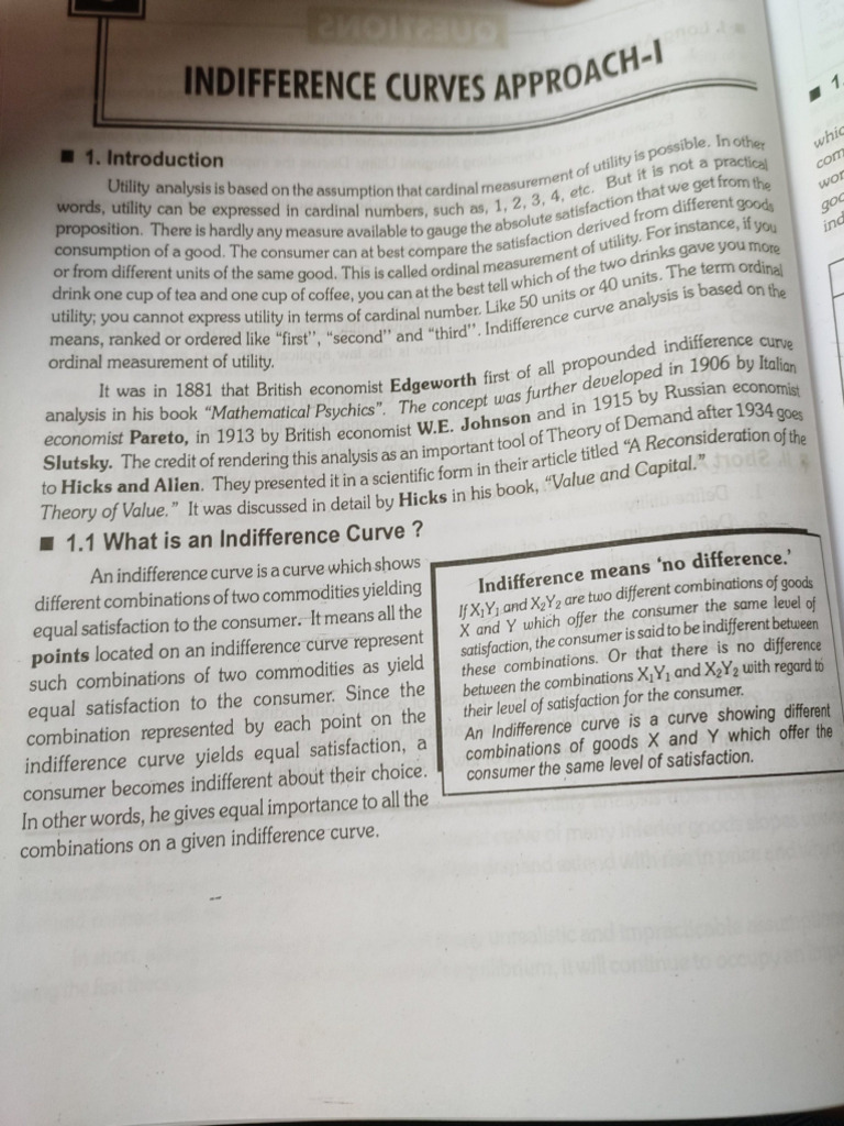 Indifference Curves Analysis | PDF