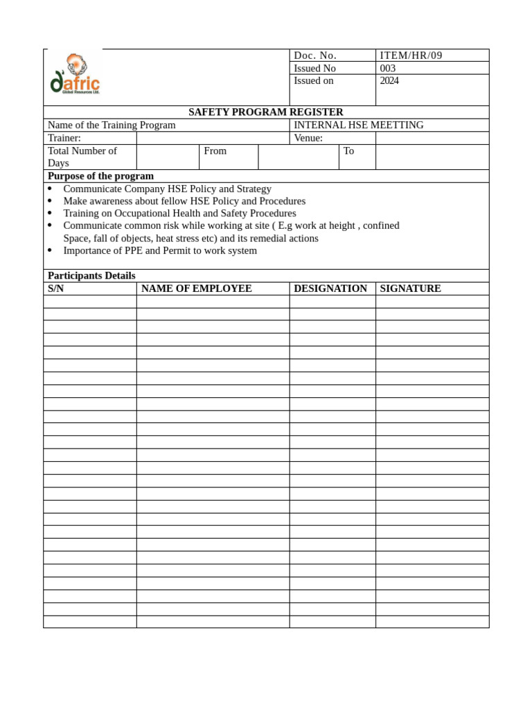 Training Record | PDF