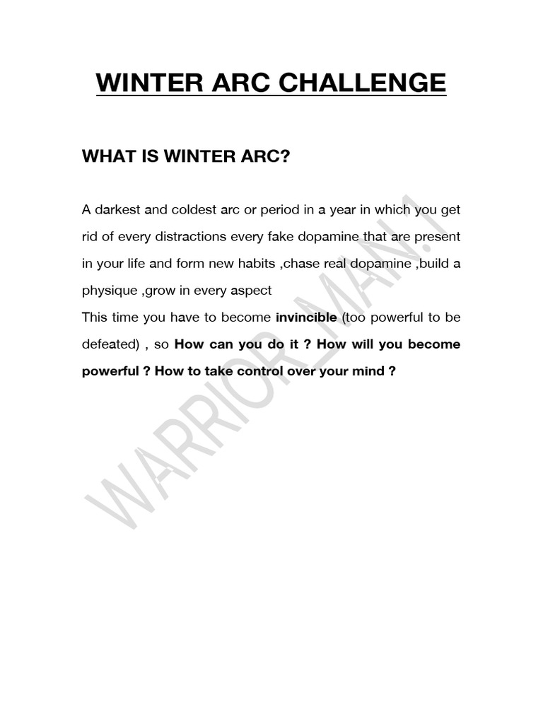 Winter Arc Challenge | PDF